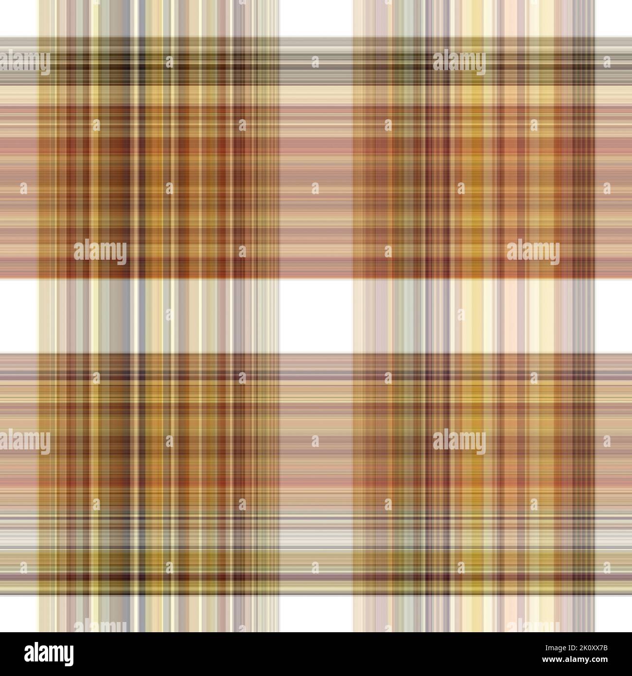 Woodland white tartan seamless pattern textile. Tonal autumnal forest ...