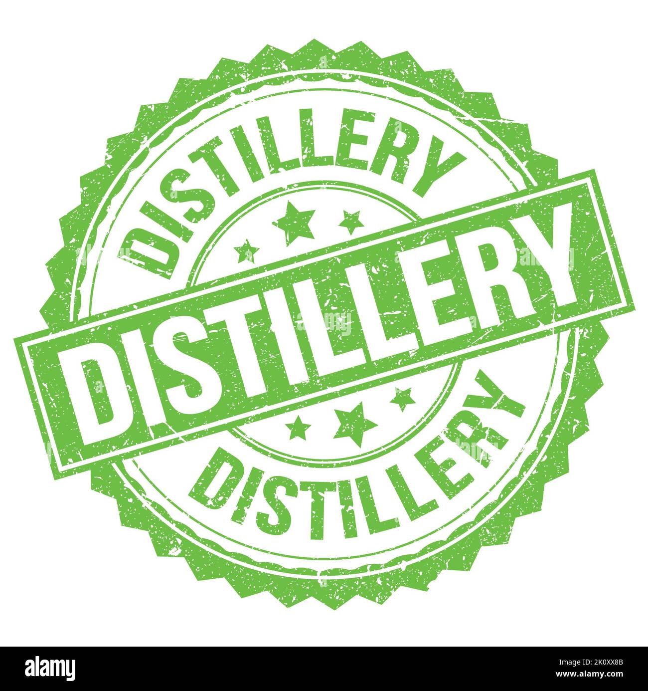 DISTILLERY text written on green round stamp sign Stock Photo - Alamy