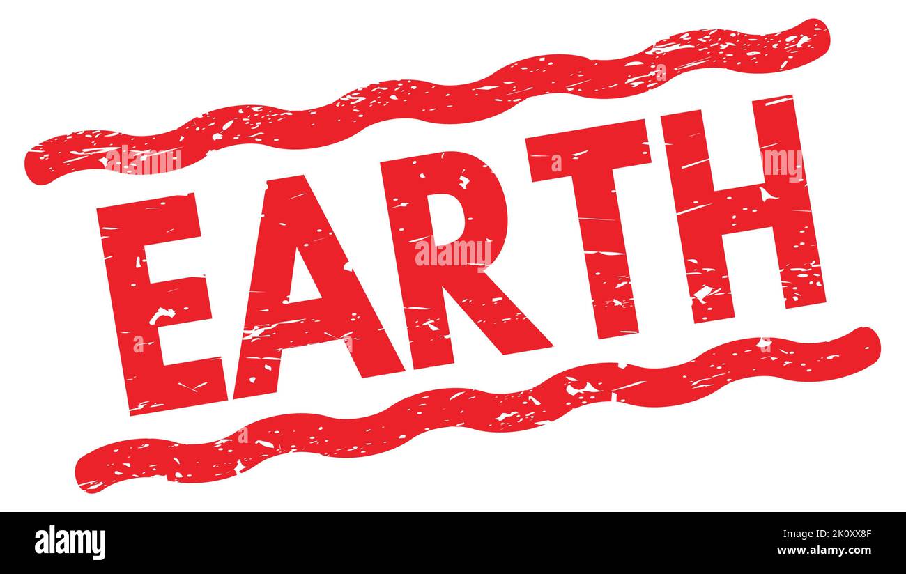 EARTH text written on red lines stamp sign Stock Photo - Alamy