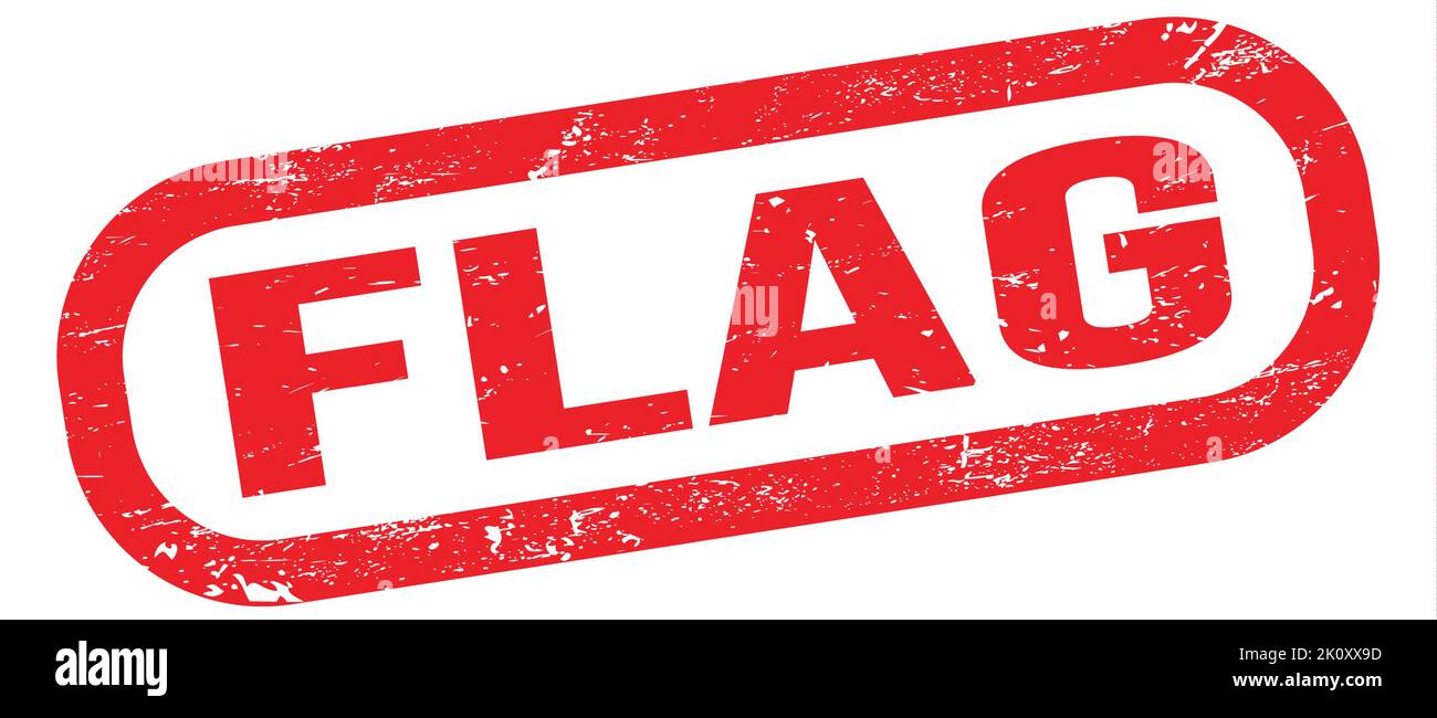 FLAG, text written on red rectangle stamp sign Stock Photo - Alamy
