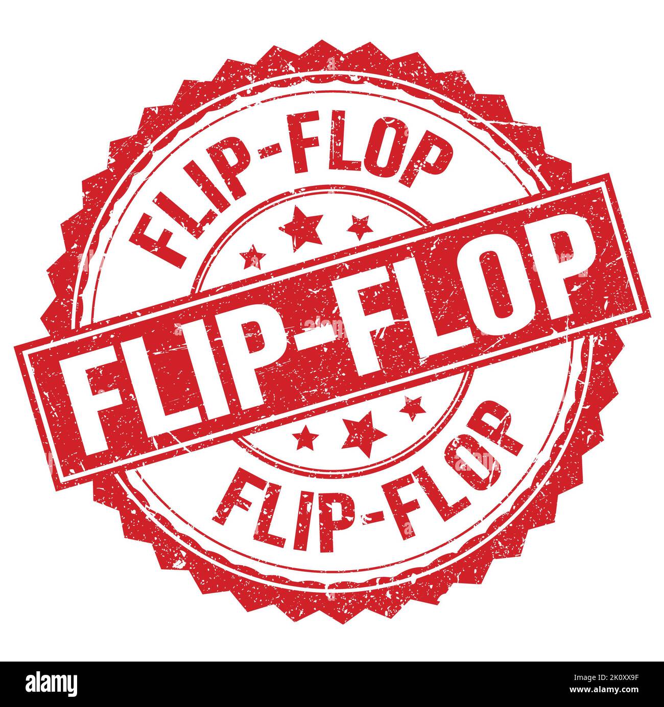 FLIP-FLOP text written on red round stamp sign Stock Photo - Alamy