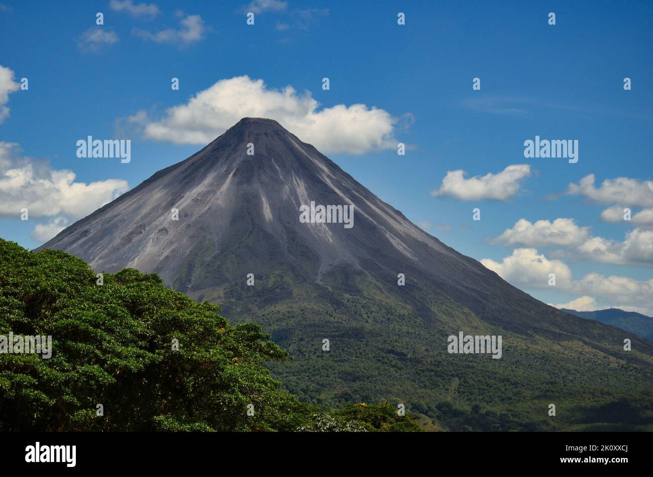 Landscape Panorama picture from Volcano Arenal next to the rainforest ...