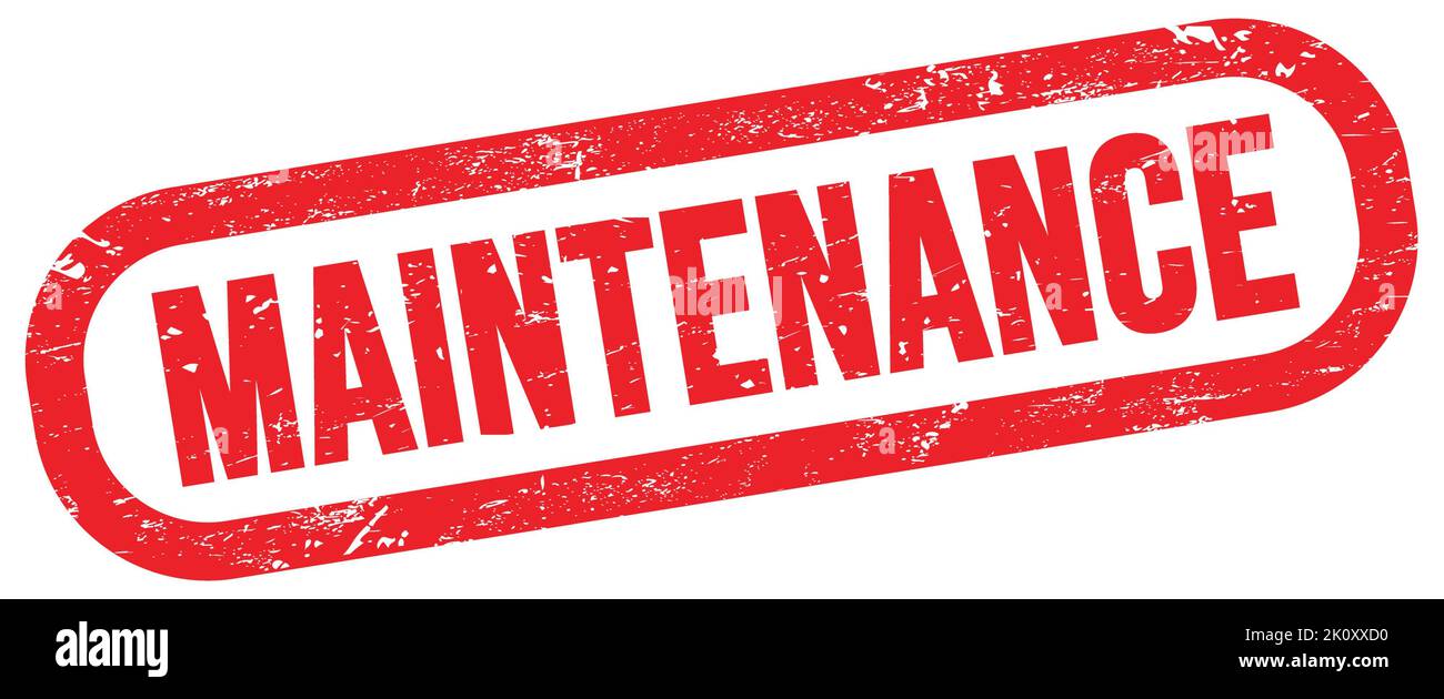 MAINTENANCE, text on red rectangle stamp sign Stock Photo - Alamy