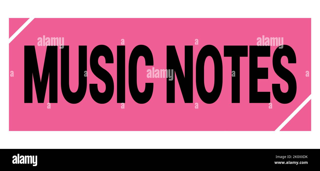 MUSIC NOTES text written on pink-black grungy stamp sign Stock Photo ...