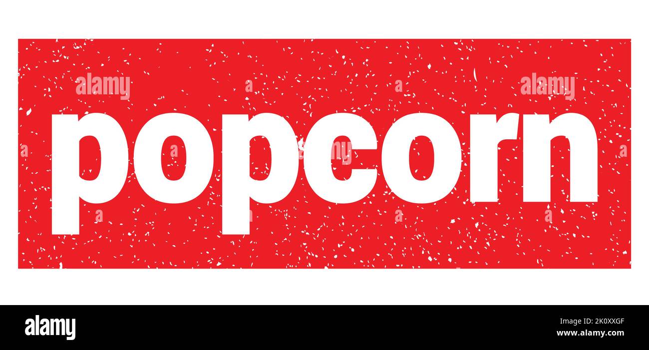 popcorn text written on red grungy stamp sign Stock Photo - Alamy