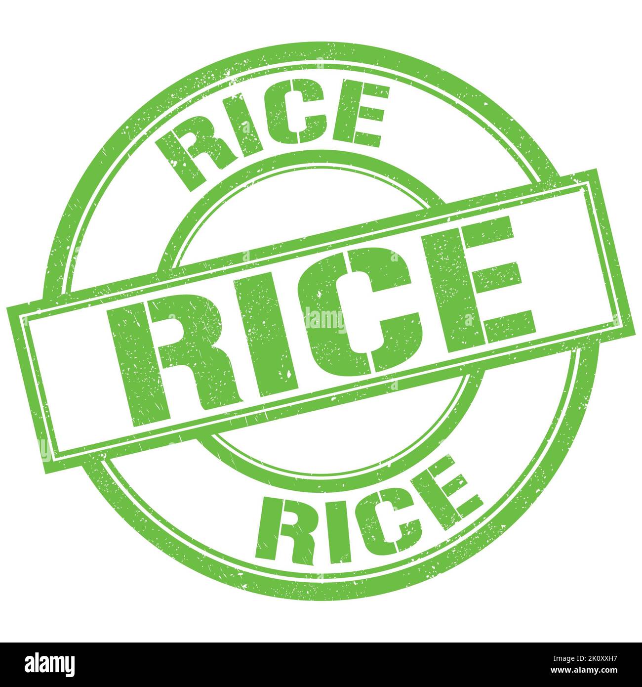 RICE text written on green round stamp sign Stock Photo - Alamy