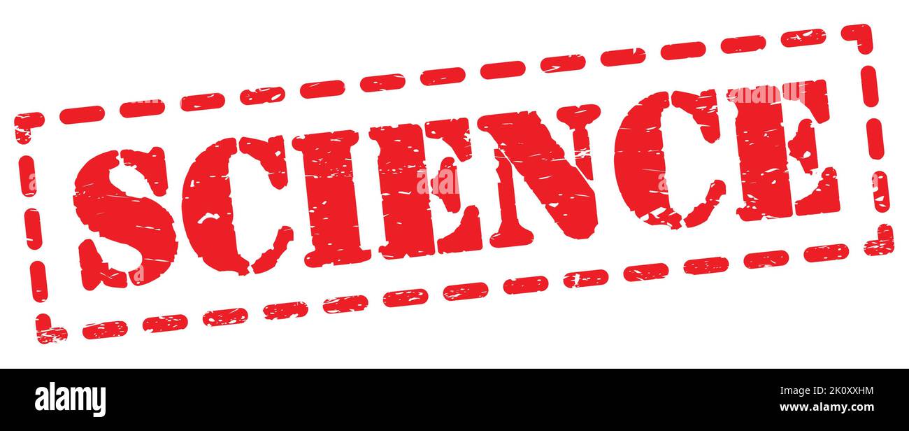 SCIENCE text written on red dash stamp sign Stock Photo - Alamy
