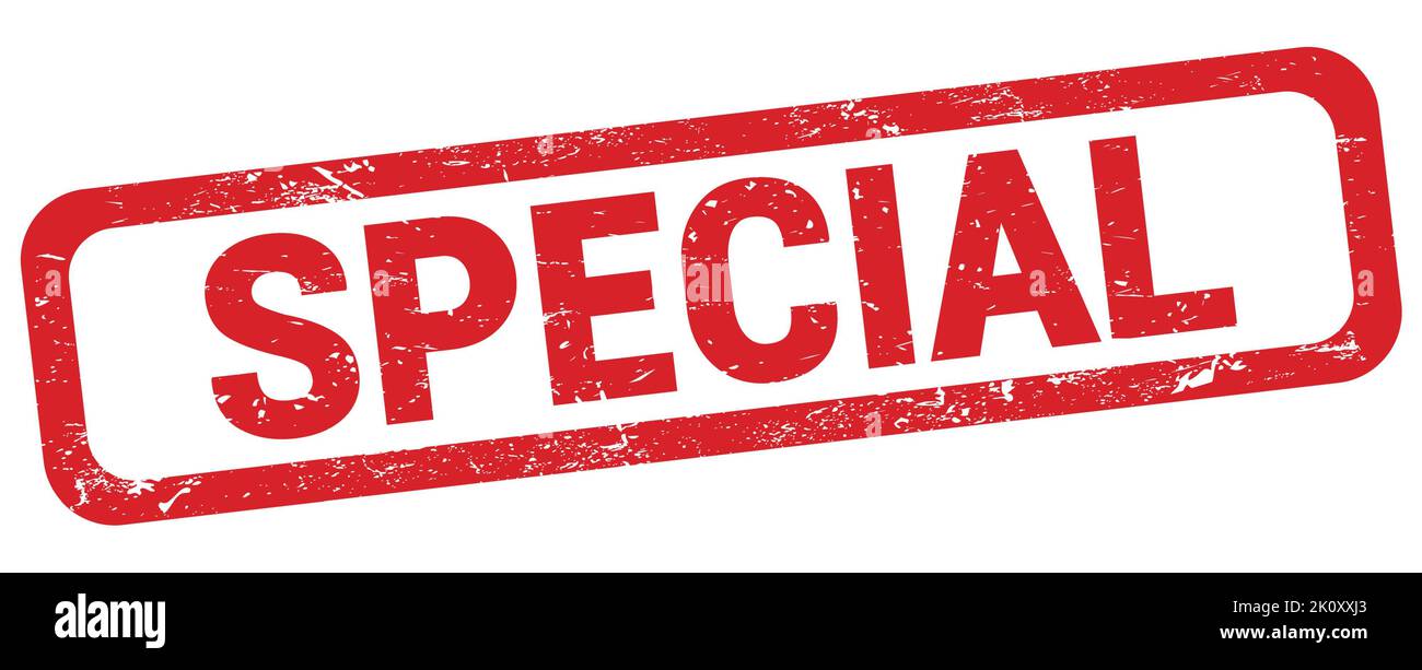 SPECIAL text written on red rectangle stamp sign Stock Photo - Alamy