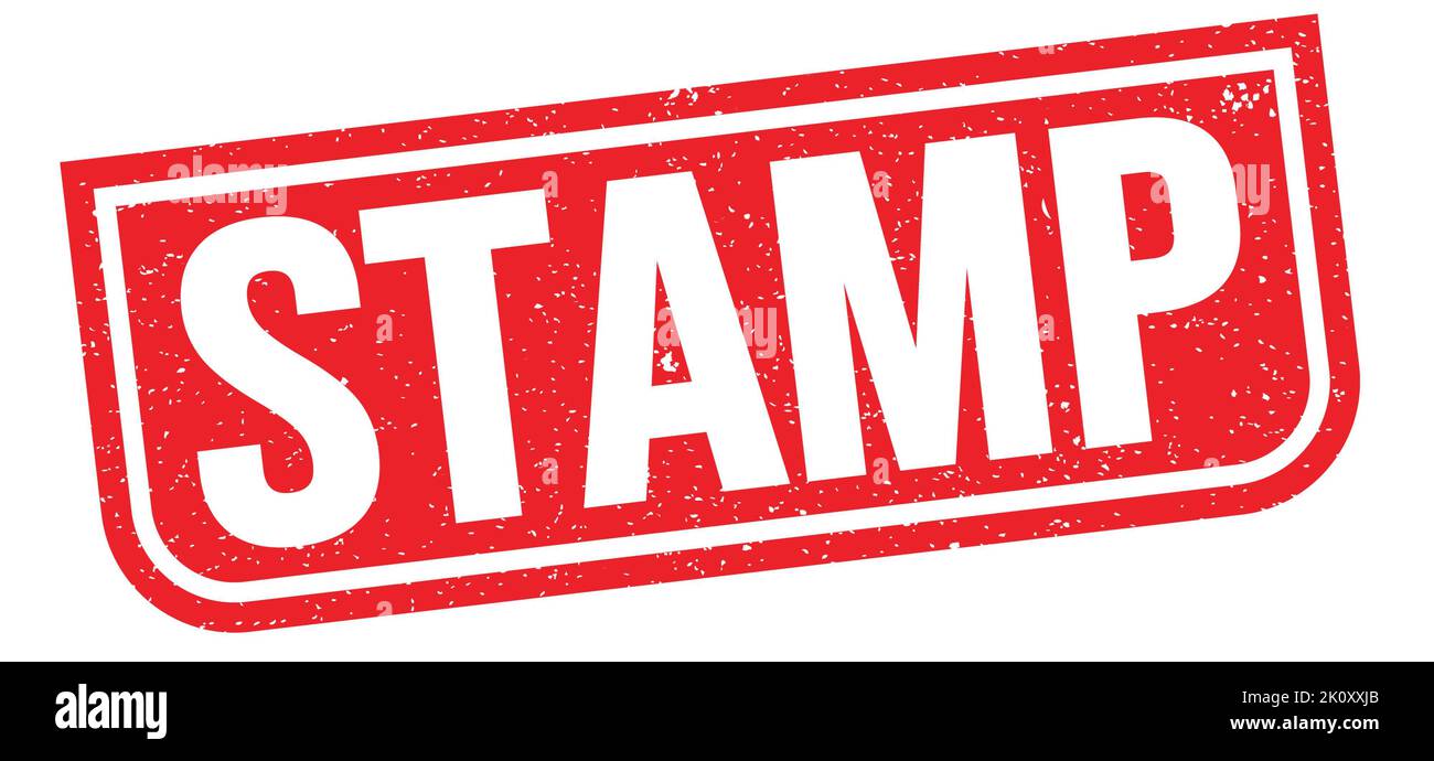 STAMP text written on red grungy stamp sign Stock Photo - Alamy