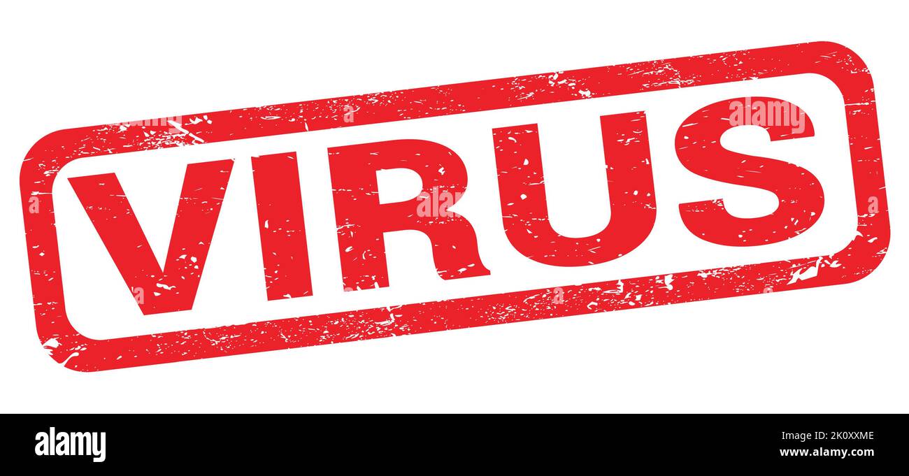 VIRUS text written on red rectangle stamp sign Stock Photo - Alamy