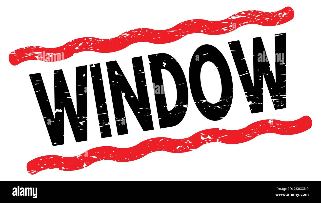 WINDOW text written on red-black lines stamp sign Stock Photo - Alamy