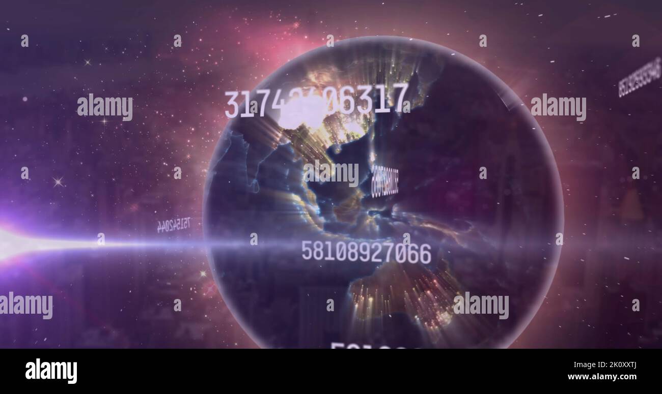 Changing numbers globe network connections hi-res stock photography and ...