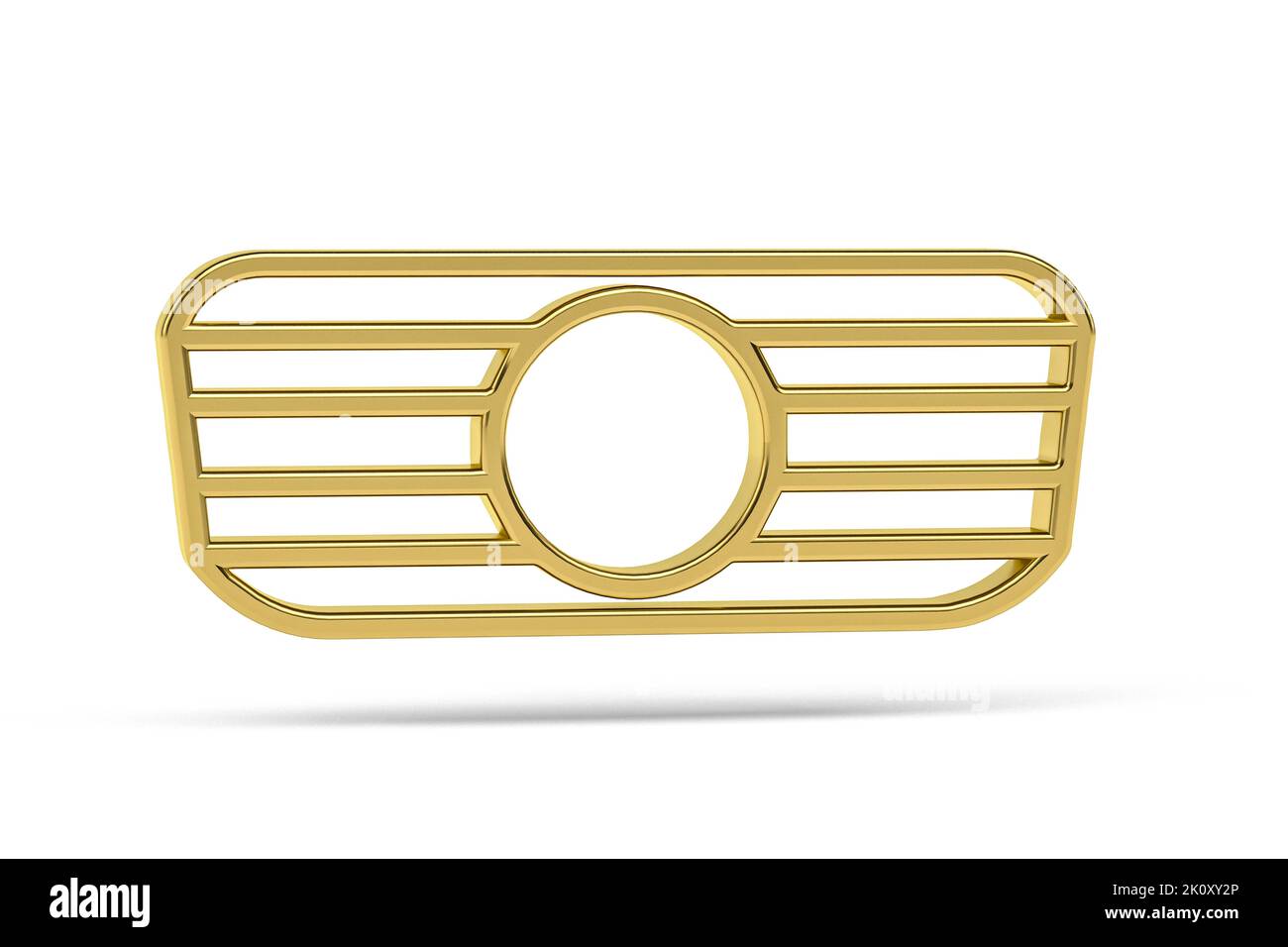 Golden 3d grille icon isolated on white background - 3d render Stock ...