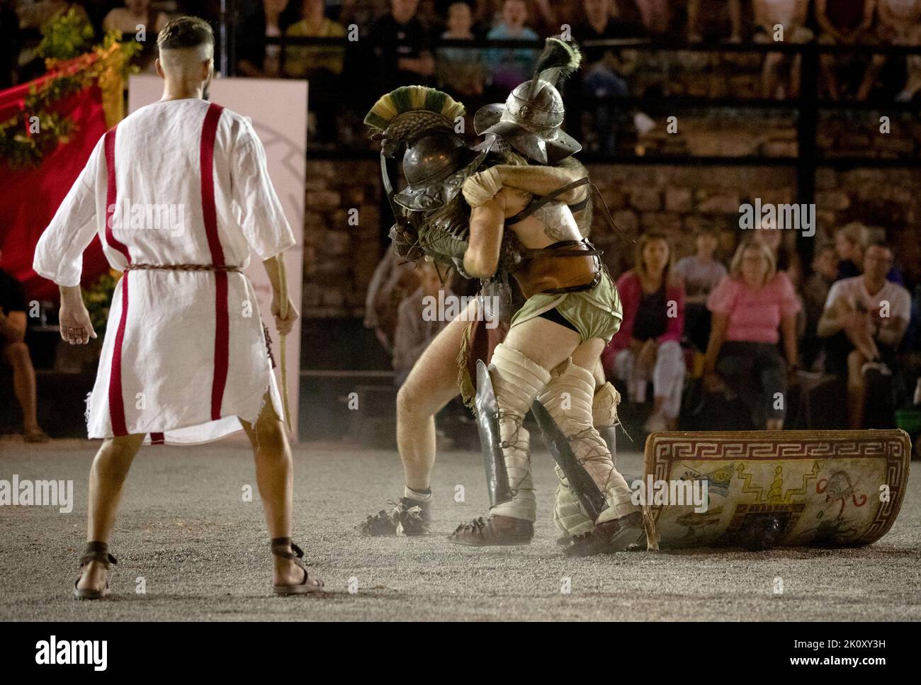 Pula, Croatia. 13th Sep, 2022. Members of Spectacula Gladiatoria, an ...
