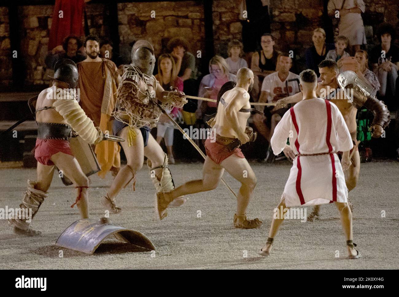 Pula, Croatia. 13th Sep, 2022. Members of Spectacula Gladiatoria, an ...