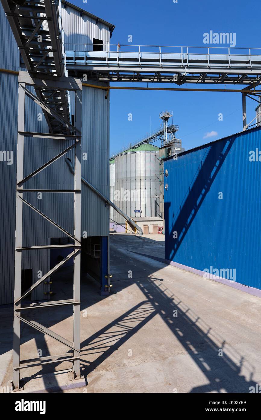 HORODENKA, UKRAINE - SEPTEMBER 9, 2022 - Granaries are pictured on the ...