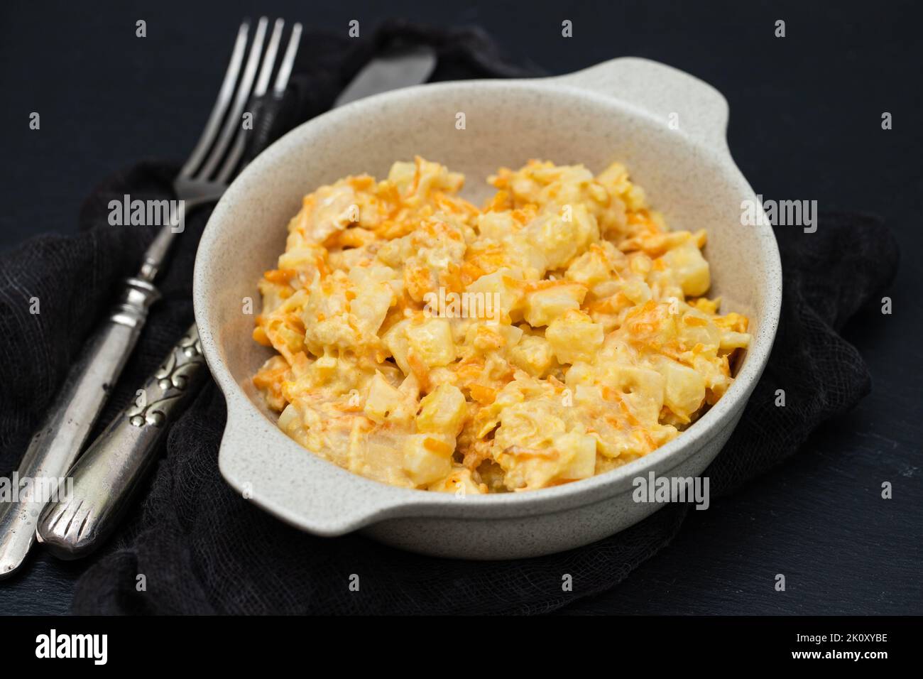 typical portuguese dish bacalhau espiritual cod fish wtih vegetables in ...