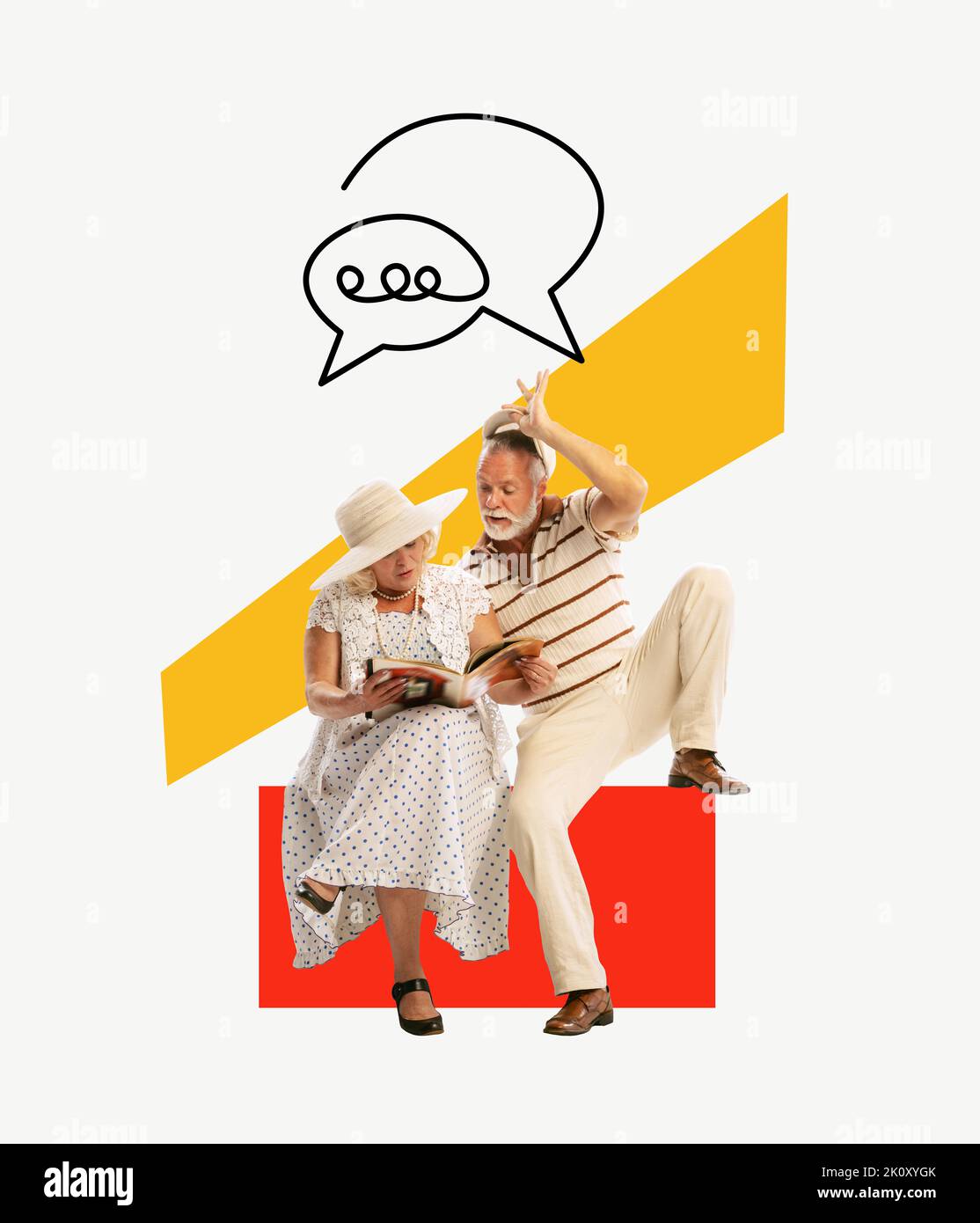 Modern Design Contemporary Art Collage Married Couple Old Man And