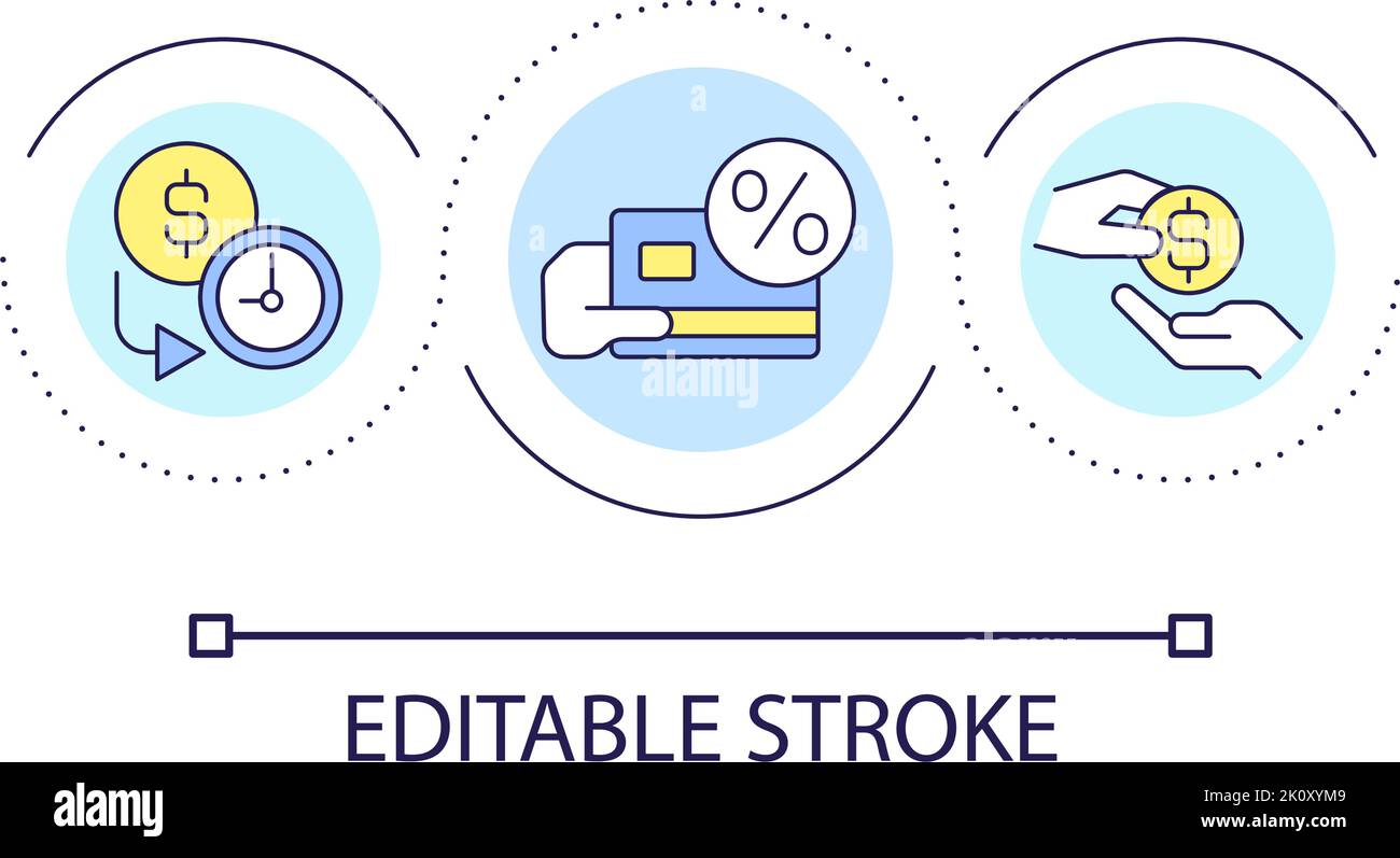 Credit card for account holders loop concept icon Stock Vector Image ...