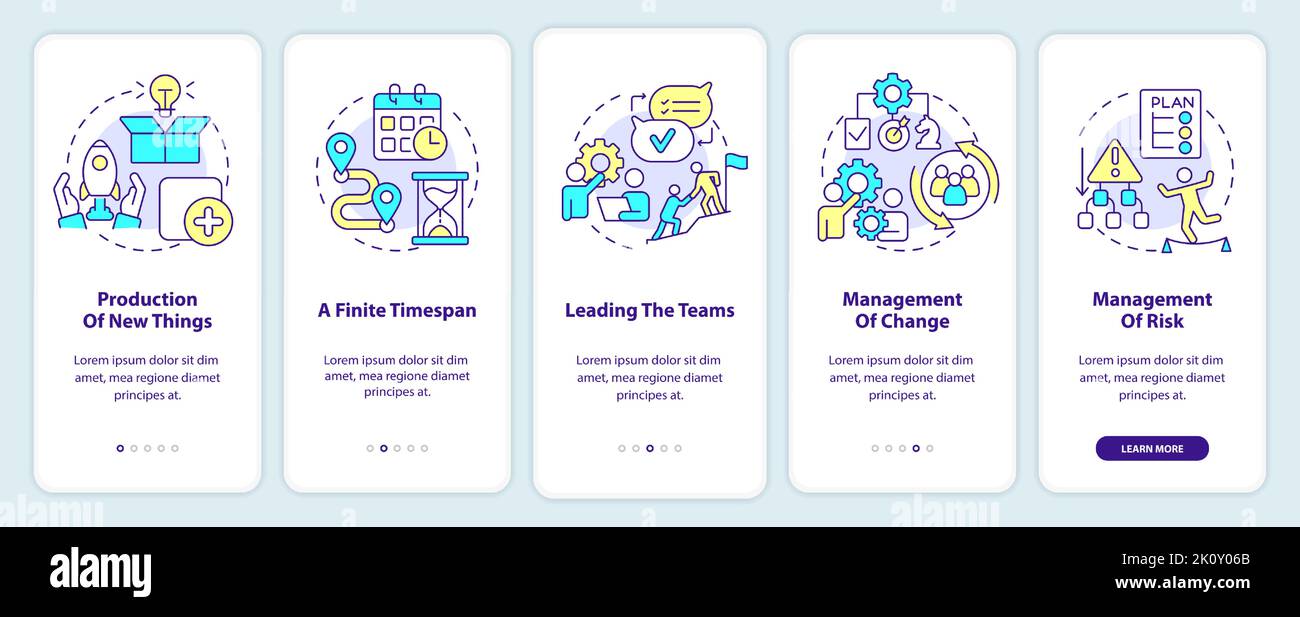 Project management onboarding mobile app screen Stock Vector Image ...