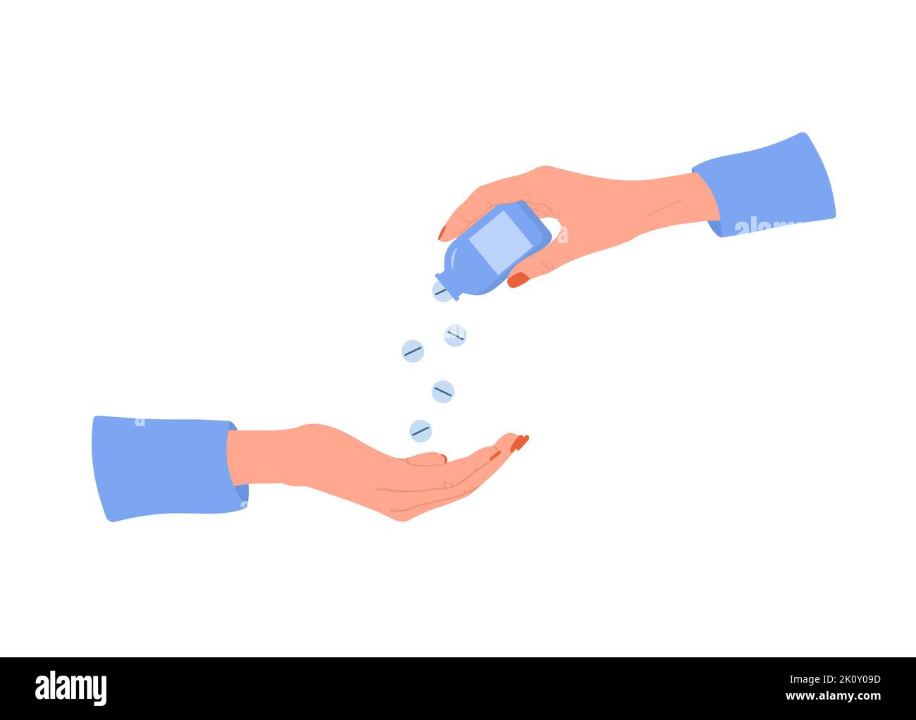 Female hand holding pills bottle. Healthcare concept. Woman drinks ...