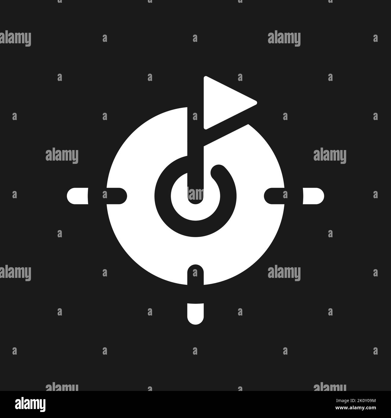 Goal setting dark mode glyph ui icon Stock Vector Image & Art - Alamy