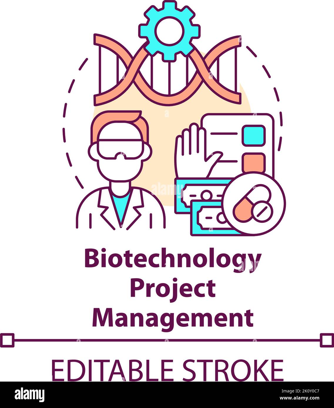 Biotechnology project management concept icon Stock Vector Image & Art ...