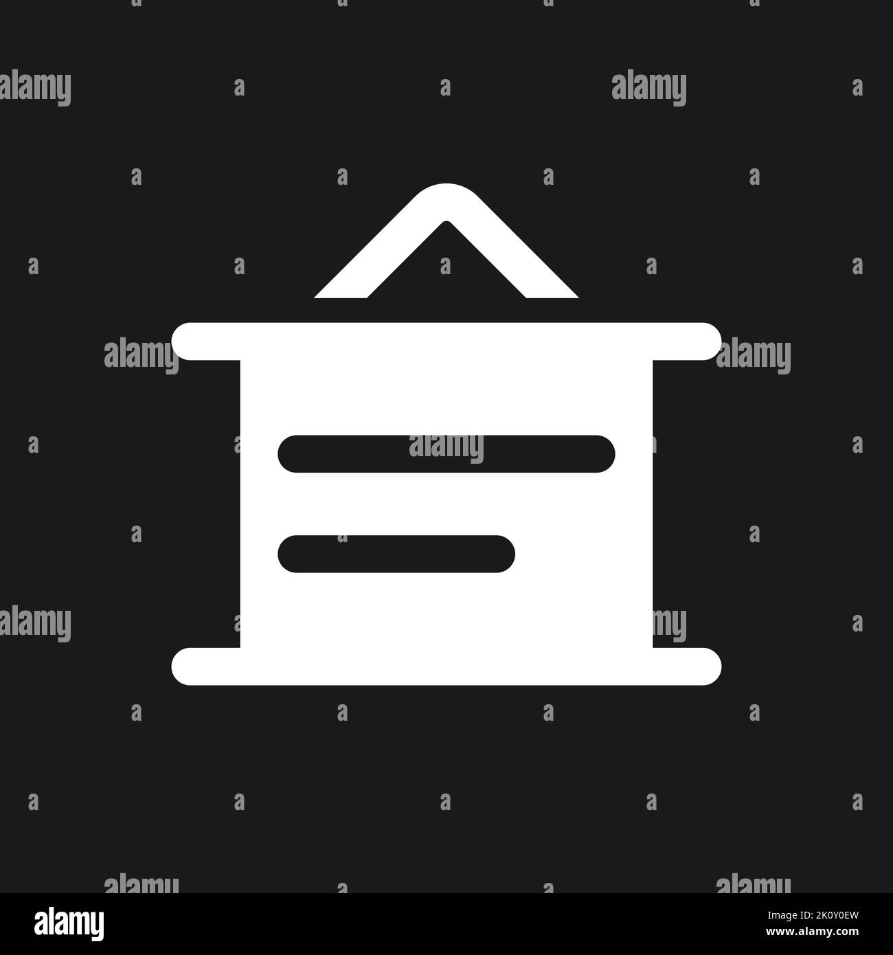 Projection screen for presentation dark mode glyph ui icon Stock Vector ...