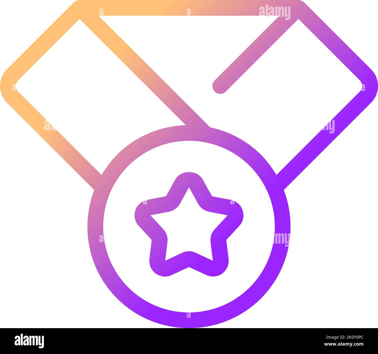 Award Badge Pixel Perfect Gradient Linear Ui Icon Stock Vector Image