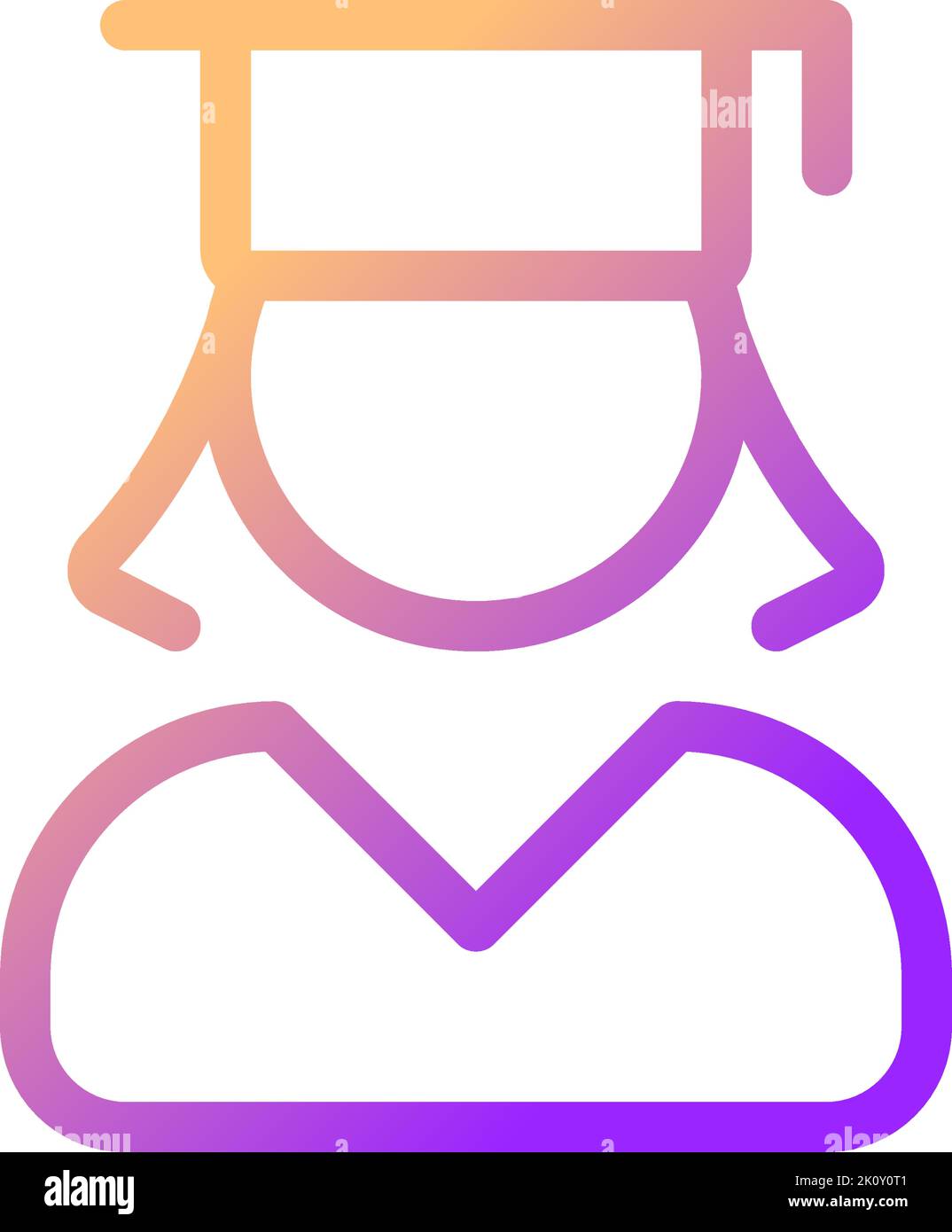 Female student pixel perfect gradient linear ui icon Stock Vector Image & Art - Alamy