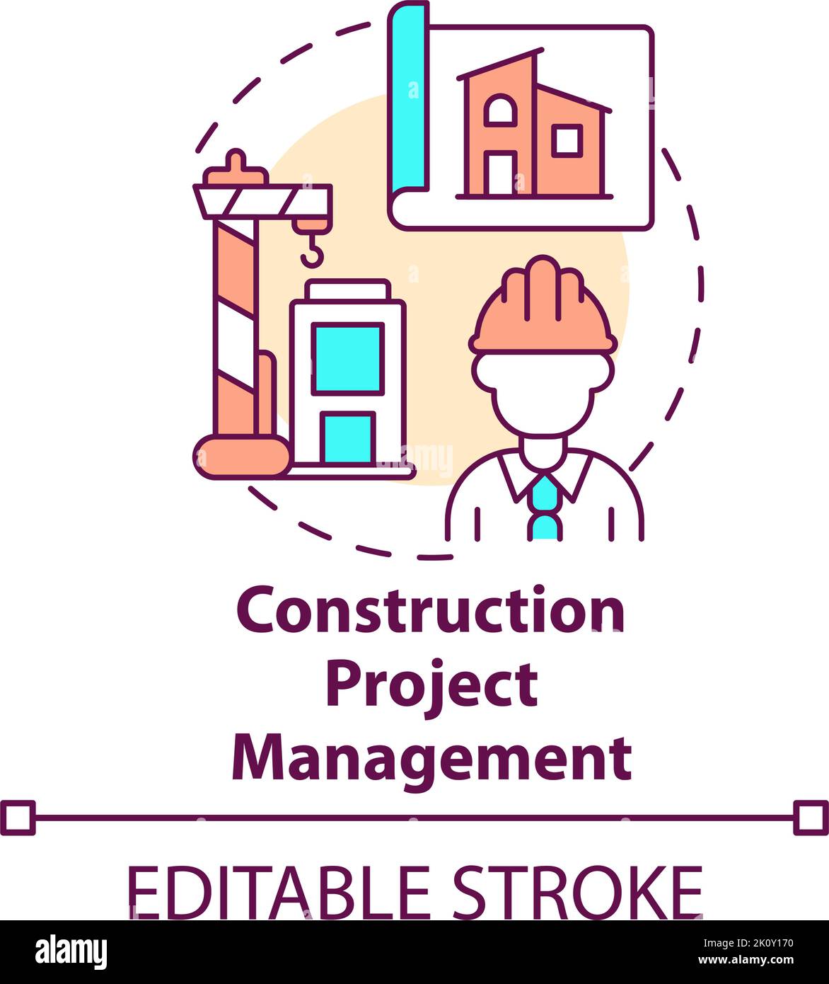 Construction project management concept icon Stock Vector Image & Art ...