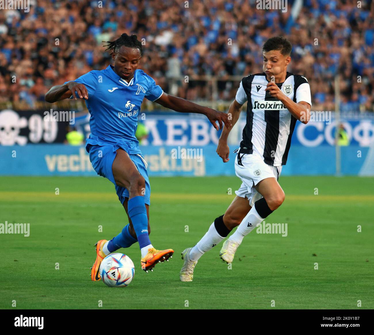 Sofia, Bulgaria - 21 July, 2022: Jeremy Arnaud Petris of Levski (L) is ...