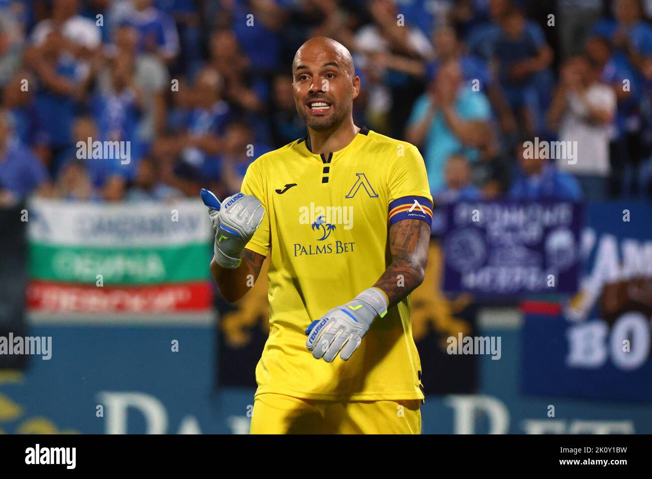 Sofia, Bulgaria - 21 July, 2022: Goalkeeper of Levski Nikolay Mihaylov is seen in action during ...