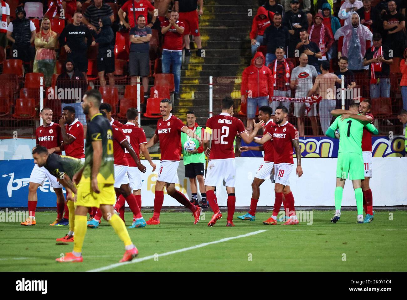 Sofia, Bulgaria - 28 July, 2022: Team of CSKA Sofia celebrates after ...