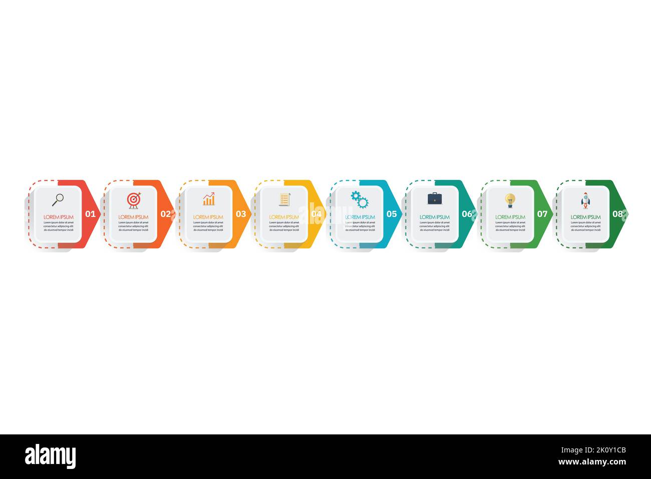 Eight steps template infographic. Vector illustration Stock Vector Image & Art - Alamy