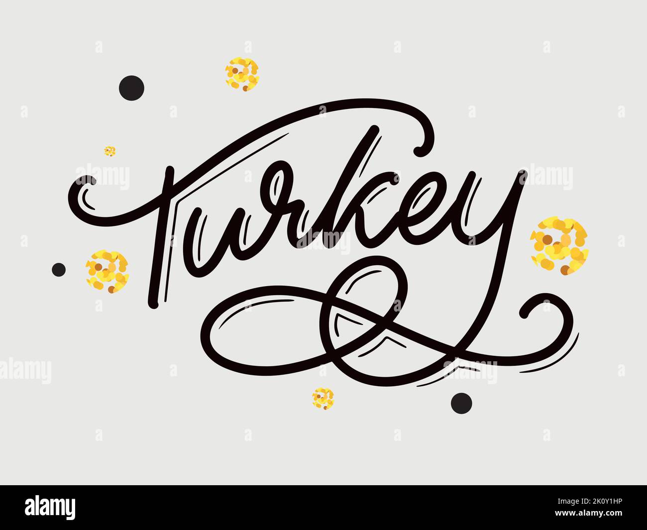 Turkey Lettering. Handwritten name of the country. Vector design ...