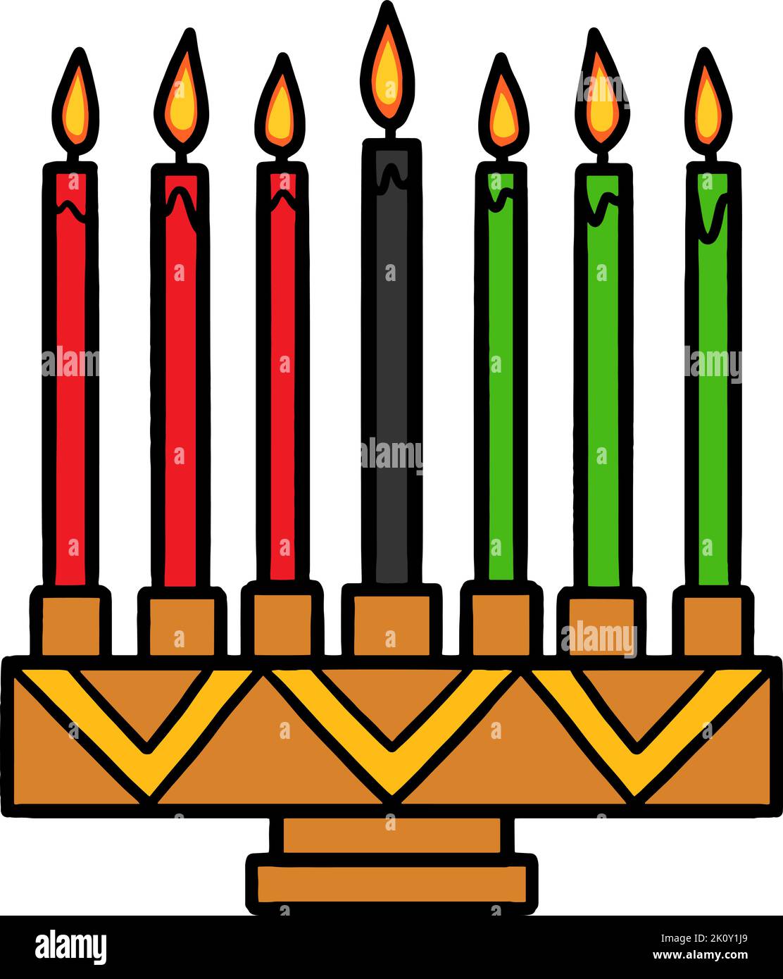 Kwanzaa Kinara Cartoon Colored Clipart Stock Vector Image & Art - Alamy