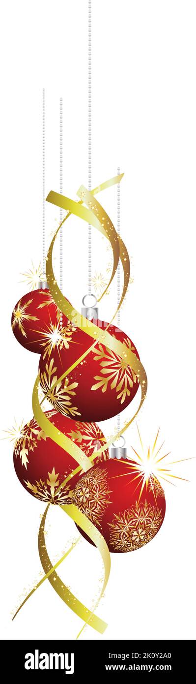 Christmas (New Year) element of balls with ribbon. Vector illustration ...