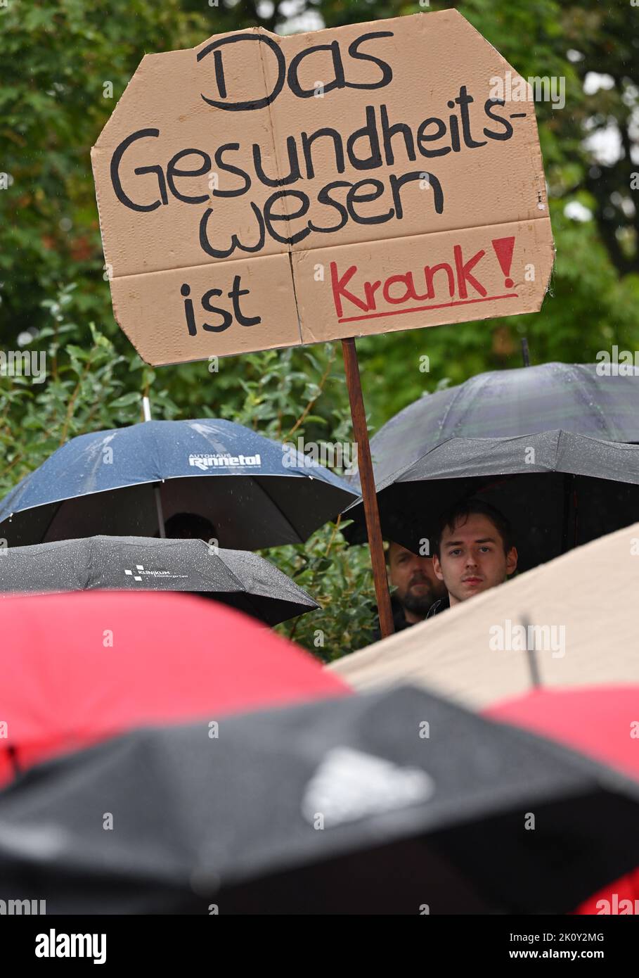 Erfurt, Germany. 14th Sep, 2022. "The health care system is sick" is ...