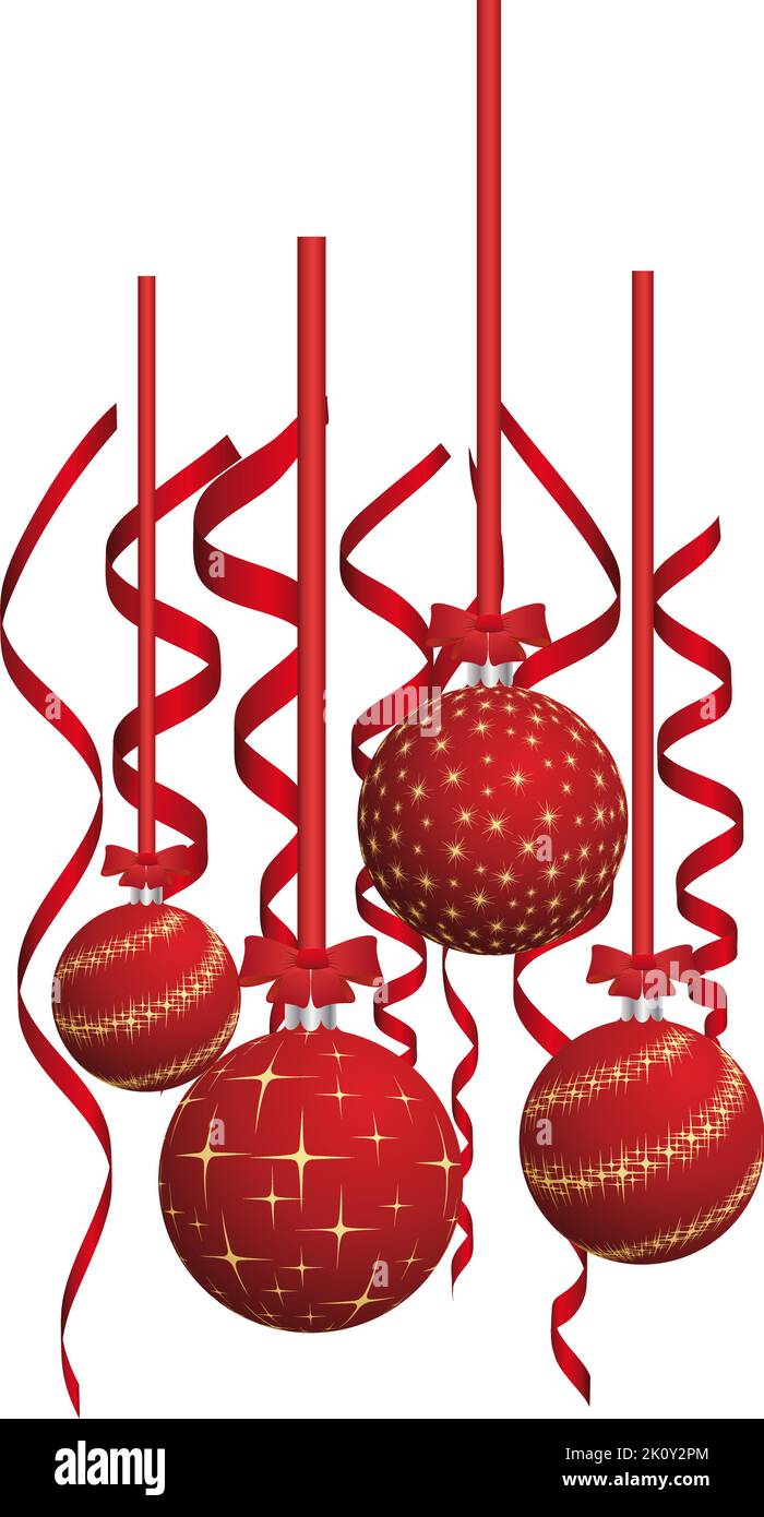 Christmas (New Year) element of balls with ribbon. Vector illustration ...