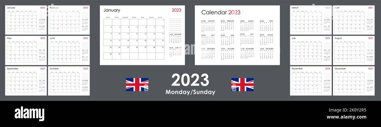 2023 monthly calendar landscape. Printable and minimalist organizer ...