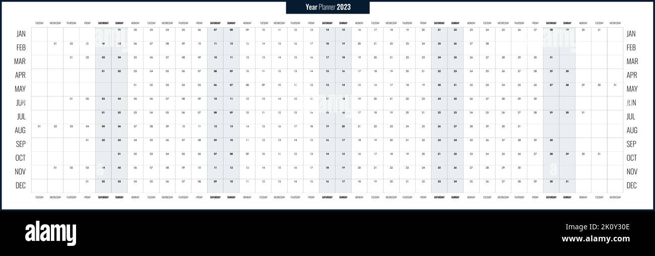 Long version of planner 2023. Yearly, 12 months wall organizer on one ...