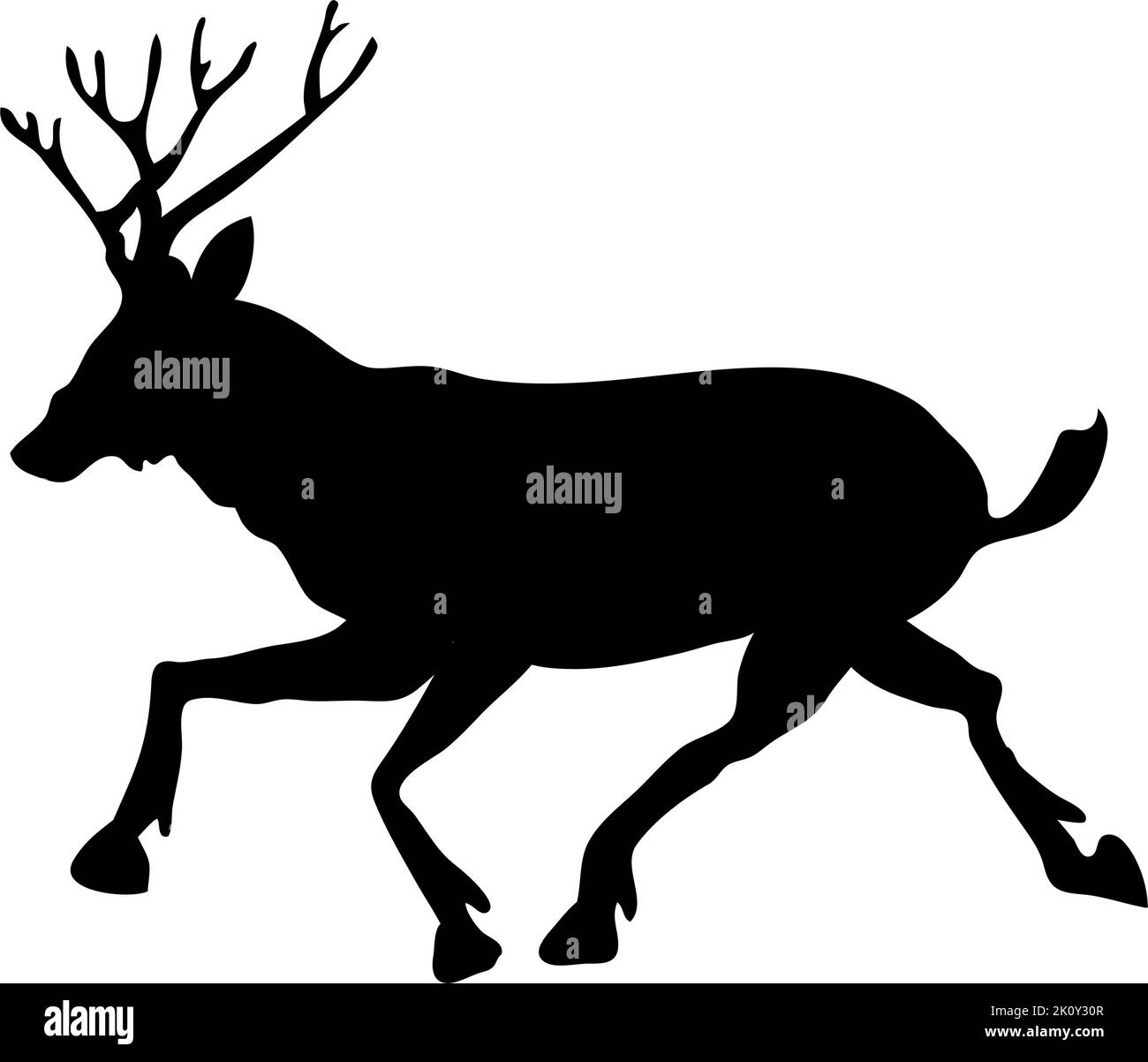 Christmas (New Year) element of running deer. Vector illustration Stock ...
