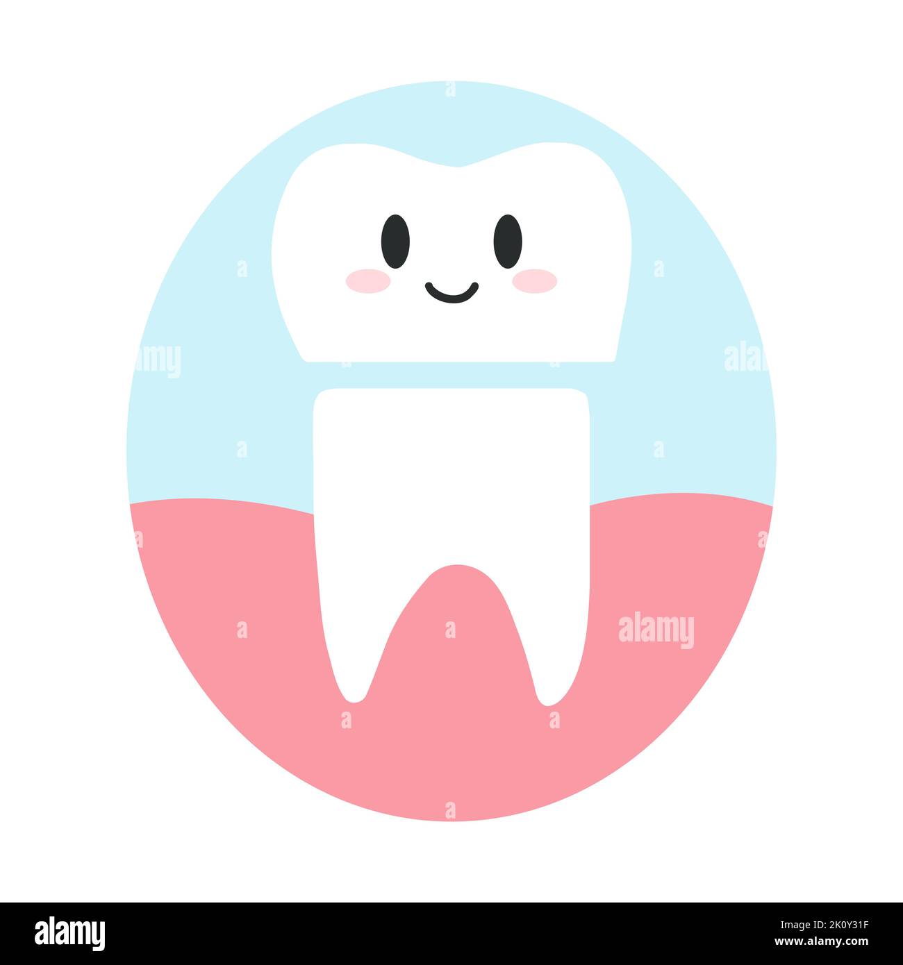 Dental crown restoration on tooth in cartoon flat style. Vector ...