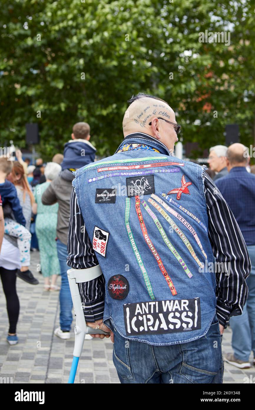 Old Punk at King Charles III Proclamation Bradford UK 2022 Stock Photo ...