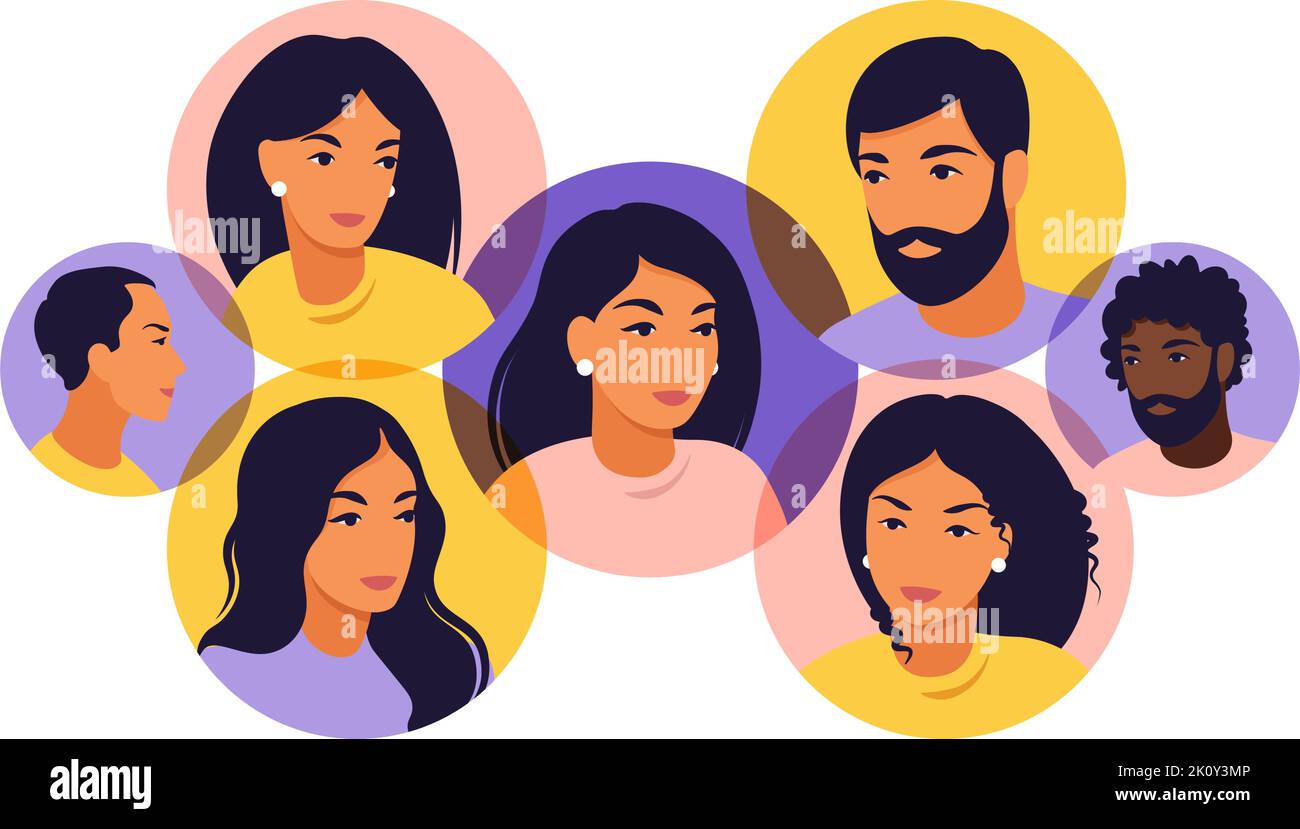 Social media people connection concept. Vector illustration. Flat Stock ...