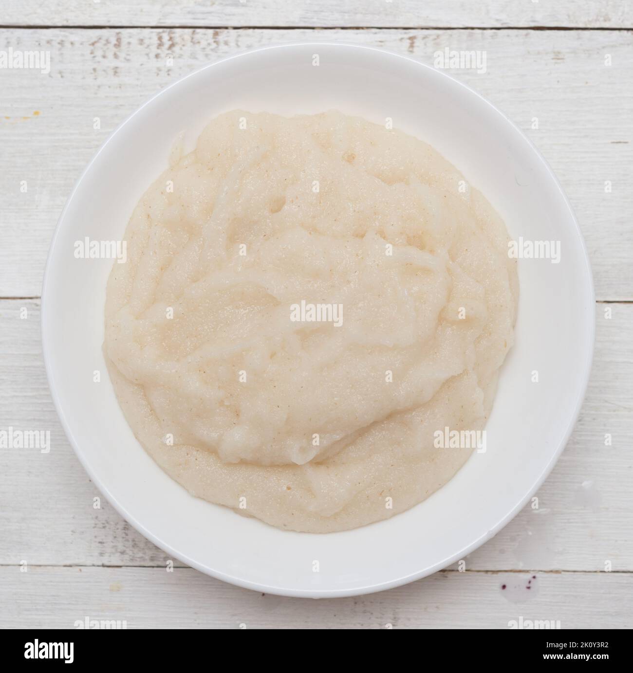 Top view of semolina porridge Stock Photo - Alamy