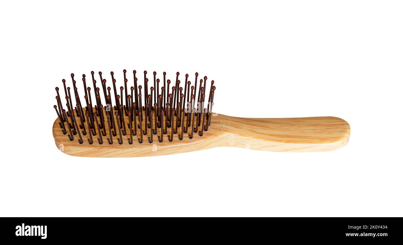 Wood brown comb isolated on white background included clipping path ...