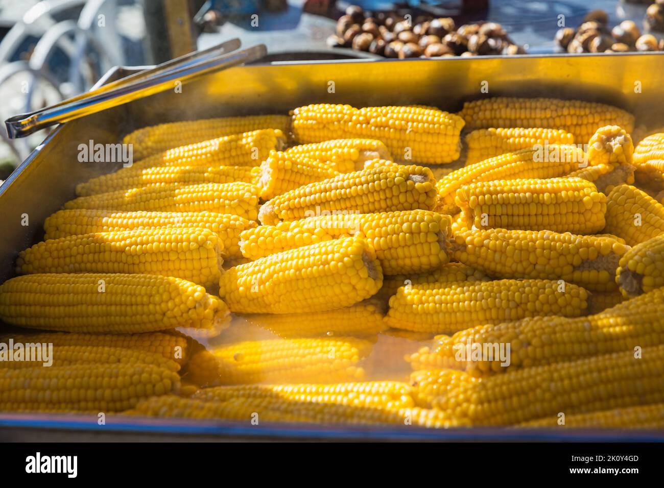 Street food boiled corn hi-res stock photography and images - Alamy