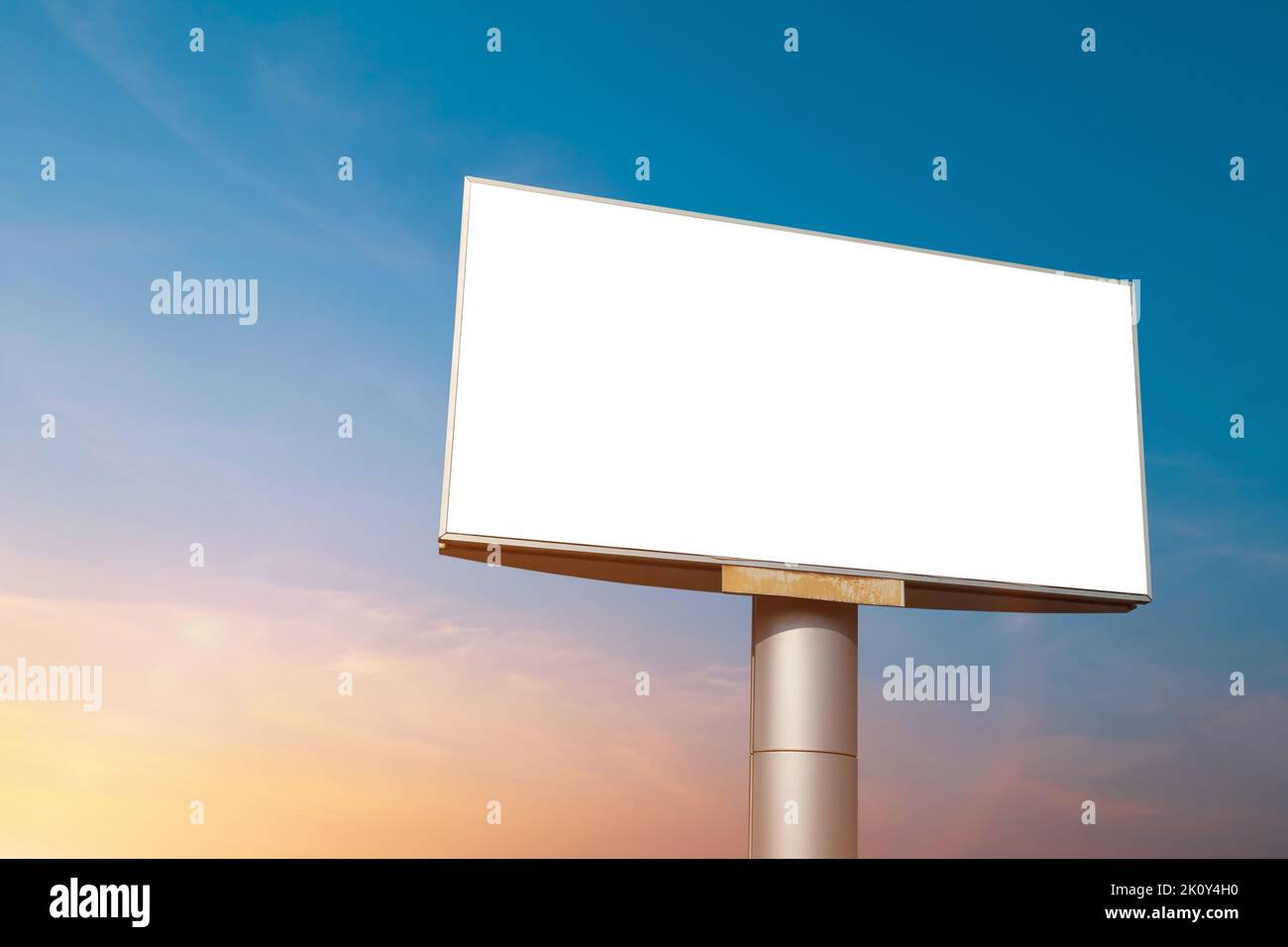 Blank billboard with empty screen at twilight for advertisement design ...